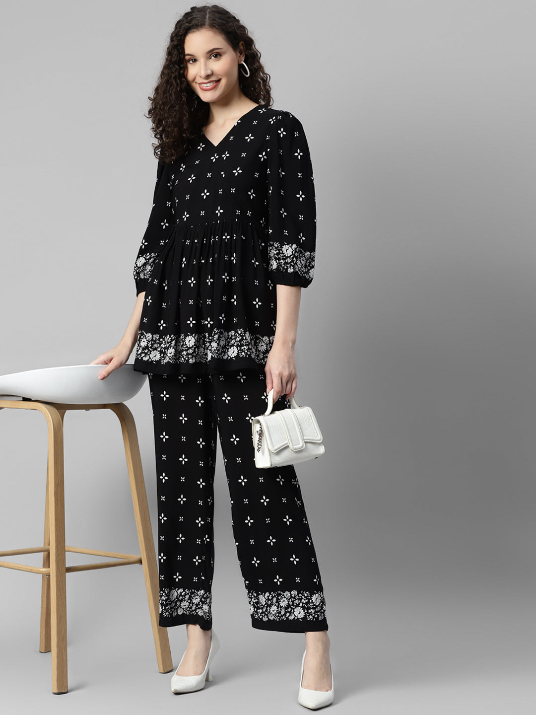 Black With Border Women's Co-Ord Set